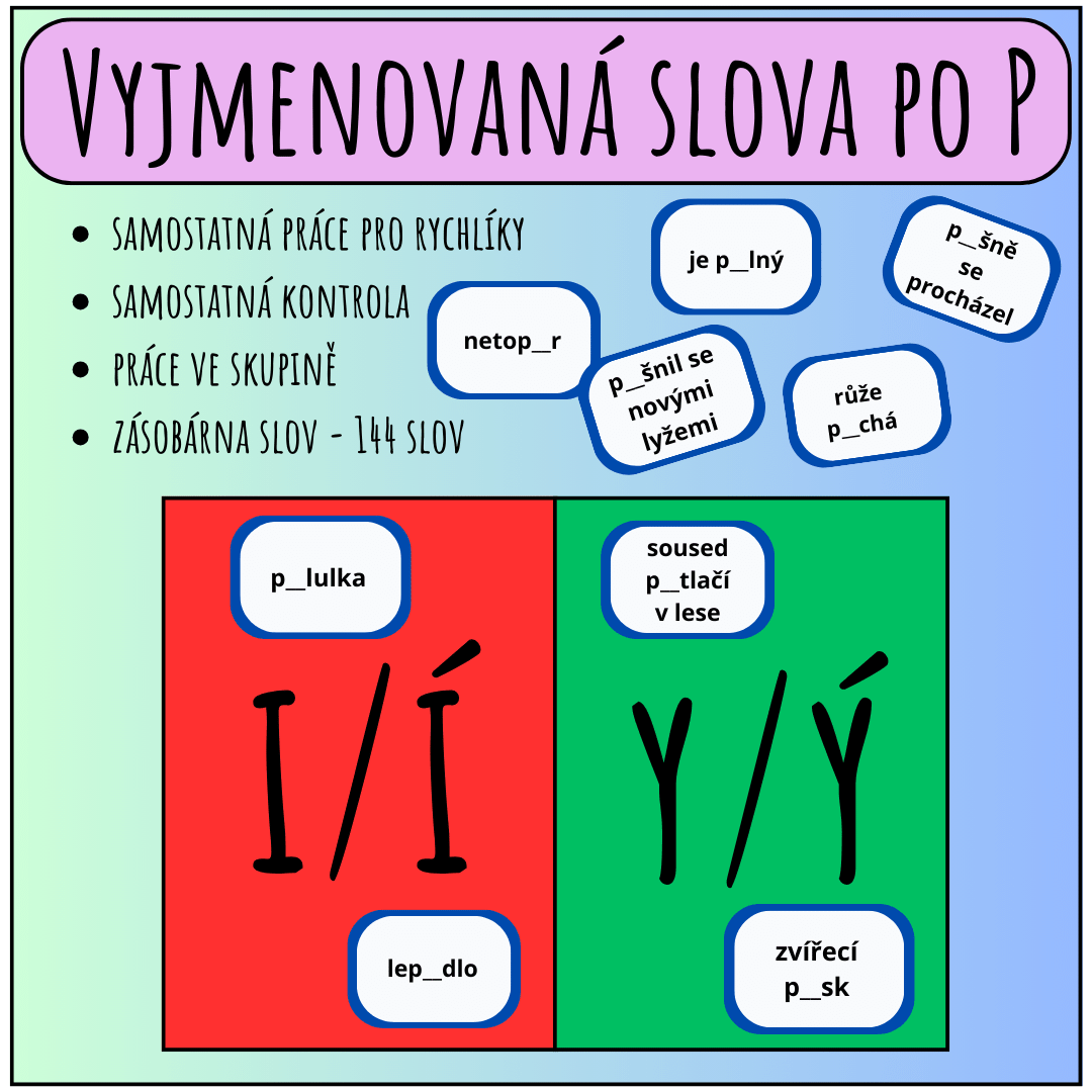 Vyjmenovaná slova po P - Český jazyk | UčiteléUčitelům.cz